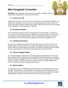 Sentence Correction Worksheets - 15 Worksheets.com