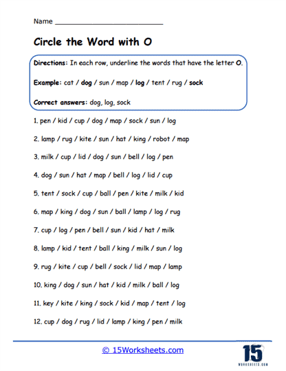 Letter O Worksheets | Alphabet Series- 15 Worksheets.com