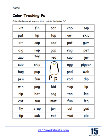 Letter P Worksheets | Alphabet Series - 15 Worksheets.com