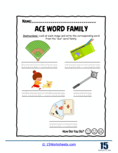 -ace Word Family Worksheets - 15 Worksheets.com