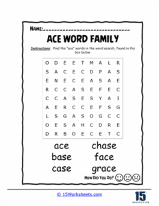 -ace Word Family Worksheets - 15 Worksheets.com