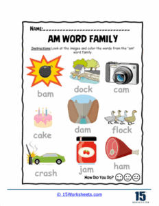 -am Word Family Worksheets - 15 Worksheets.com