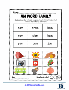 -am Word Family Worksheets - 15 Worksheets.com