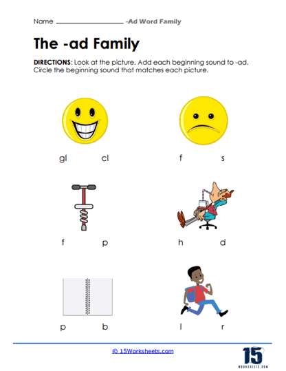 A Word Families Worksheets | Early Phonics Activities - 15 Worksheets.com
