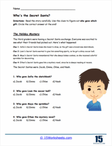 Secret Santa Worksheets | Gift Exchanges - 15 Worksheets.com