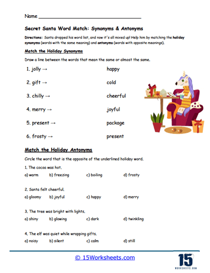 Secret Santa Worksheets | Gift Exchanges - 15 Worksheets.com