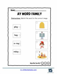 Ay Word Family Worksheets - 15 Worksheets.com