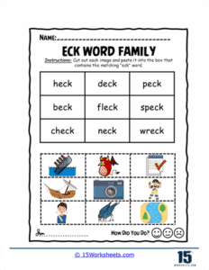 Eck Word Family Worksheets | Reading Skills Pack - 15 Worksheets.com