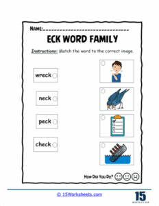 Eck Word Family Worksheets | Reading Skills Pack - 15 Worksheets.com