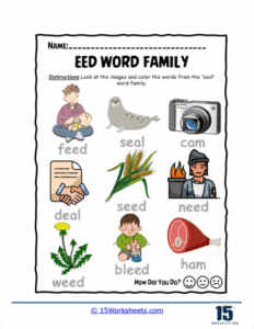 Eed Word Family Worksheets | Literacy Practice Set - 15 Worksheets.com