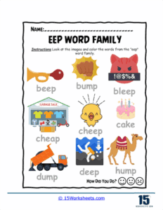 Eep Word Family Worksheets | Early Reading Pages - 15 Worksheets.com