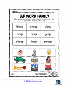 Eep Word Family Worksheets | Early Reading Pages - 15 Worksheets.com