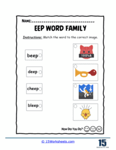 Eep Word Family Worksheets | Early Reading Pages - 15 Worksheets.com