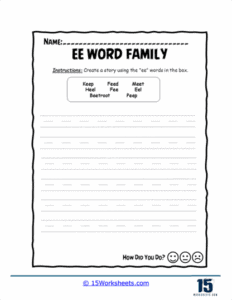 Ee Word Family Worksheets | Vowel Sound Pages - 15 Worksheets.com