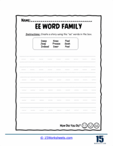 Ee Word Family Worksheets | Vowel Sound Pages - 15 Worksheets.com
