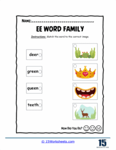 Ee Word Family Worksheets | Vowel Sound Pages - 15 Worksheets.com