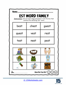 Est Word Family Worksheets | Sound Pattern Set - 15 Worksheets.com