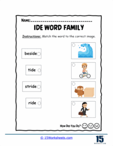 Ide Word Family Worksheets | Literacy Boost Sheets - 15 Worksheets.com