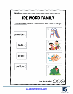 Ide Word Family Worksheets | Literacy Boost Sheets - 15 Worksheets.com