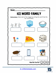 Ice Word Family Worksheets - 15 Worksheets.com