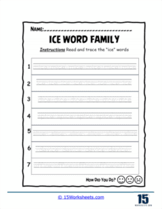 Ice Word Family Worksheets - 15 Worksheets.com
