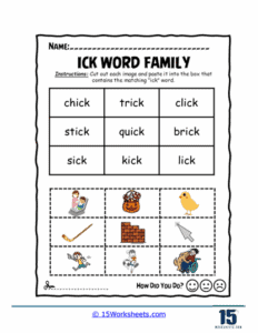Ick Word Family Worksheets | Phonics Practice Kit - 15 Worksheets.com