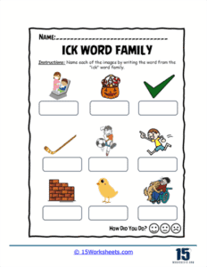 Ick Word Family Worksheets | Phonics Practice Kit - 15 Worksheets.com