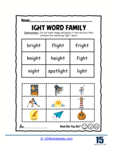 Ight Word Family Worksheets | Blending Practice Set - 15 Worksheets.com