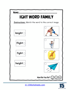 Ight Word Family Worksheets | Blending Practice Set - 15 Worksheets.com