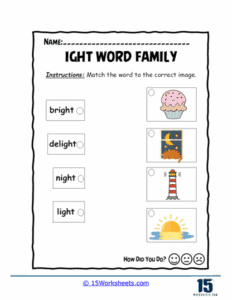 Ight Word Family Worksheets | Blending Practice Set - 15 Worksheets.com