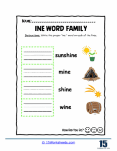Ine Word Family Worksheets | Long Vowel Phonics Activities - 15 ...