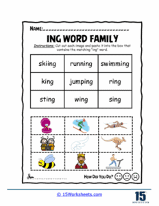 Ing Word Family Worksheets | Phonics & Word Patterns - 15 Worksheets.com