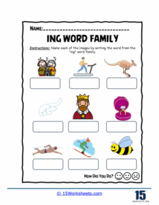 Ing Word Family Worksheets | Phonics & Word Patterns - 15 Worksheets.com