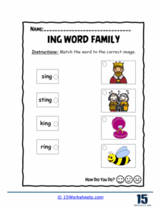 Ing Word Family Worksheets | Phonics & Word Patterns - 15 Worksheets.com