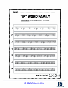 Ip Word Family Worksheets | Short Vowel Reading - 15 Worksheets.com