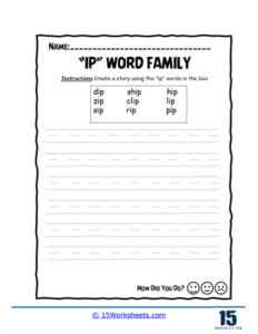Ip Word Family Worksheets | Short Vowel Reading - 15 Worksheets.com