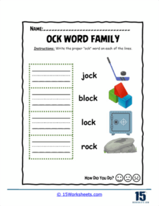 Ock Word Family Worksheets | Phonics & Decoding Skills - 15 Worksheets.com