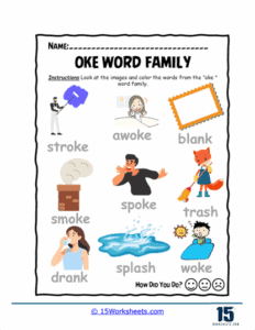 Oke Word Family Worksheets | Long Vowel Practice - 15 Worksheets.com