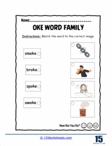 Oke Word Family Worksheets | Long Vowel Practice - 15 Worksheets.com