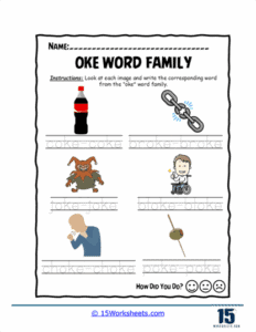 Oke Word Family Worksheets | Long Vowel Practice - 15 Worksheets.com
