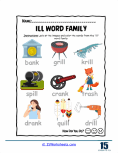 Ill Word Family Worksheets | Phonics & Early Reading Practice - 15 ...