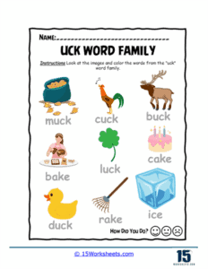 Uck Word Family Worksheets - 15 Worksheets.com