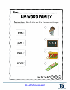 Um Word Family Worksheets - 15 Worksheets.com