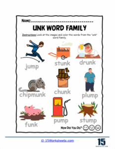 -unk Word Family Worksheets - 15 Worksheets.com