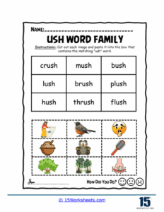 U Word Families Worksheets | Phonics Practice - 15 Worksheets.com