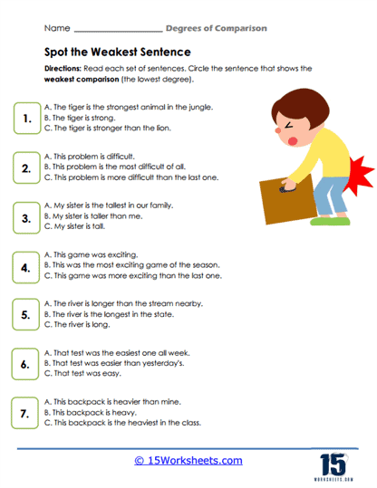 Degrees of Comparison Worksheets - 15 Worksheets.com